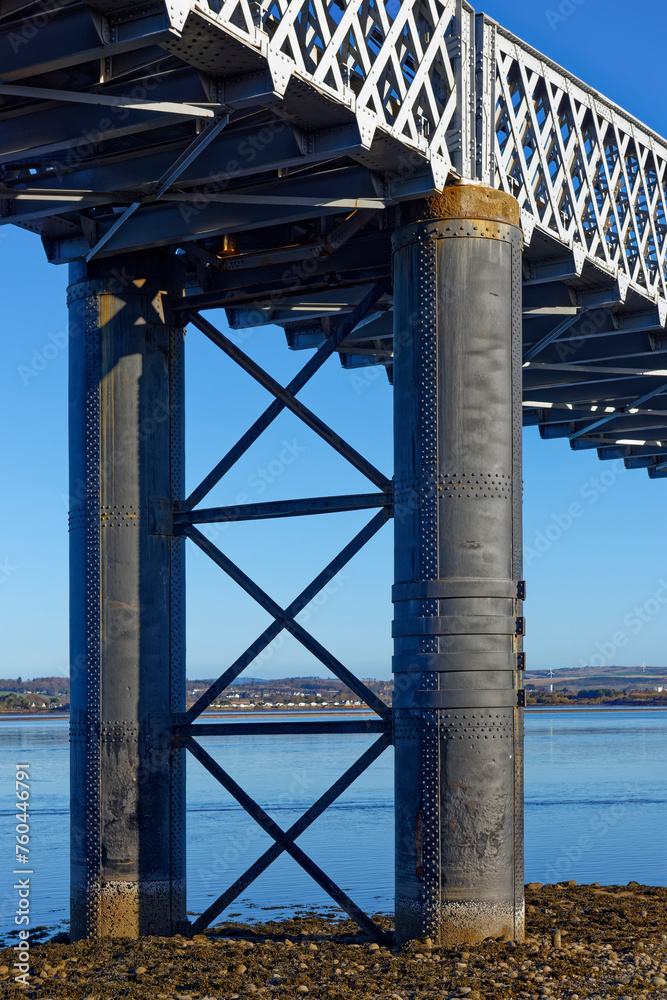 Detail of the Cylindrical Piers and cross bracing wrought Iron girders ...