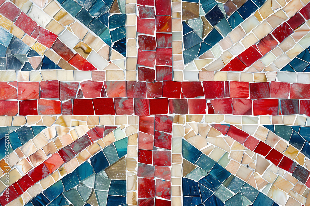 Mosaic tile pattern background of the Union Jack national flag of the ...