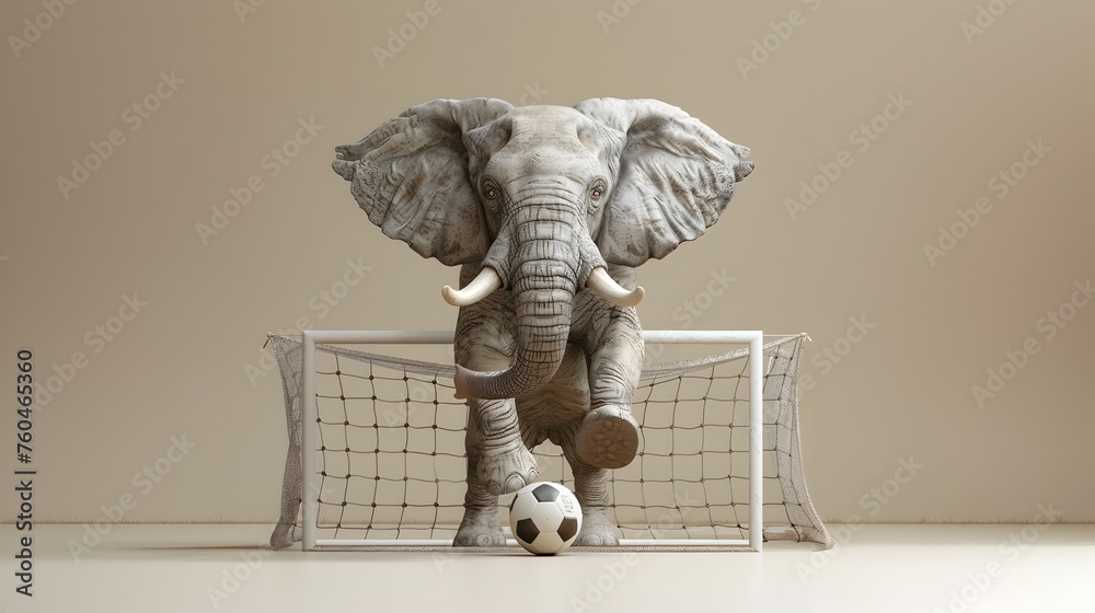 Elephant Showing Exceptional Football Skills: Playing with a Soccer ...