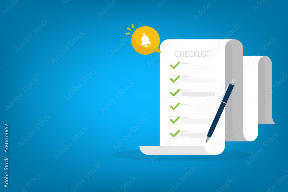 Checklist. Check list document, paper check list and to do list with ...