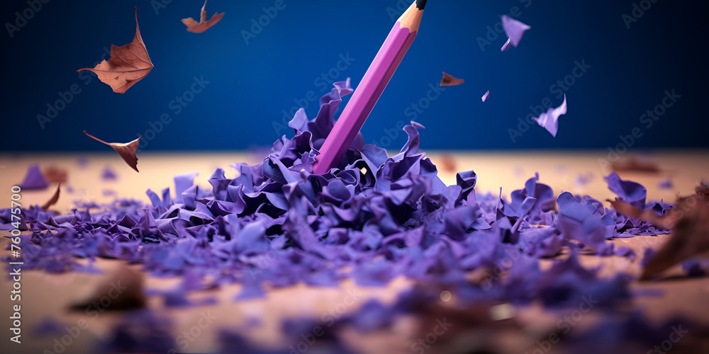 crowd of people, Purple pencil, Pencil with sharpening shavings on ...