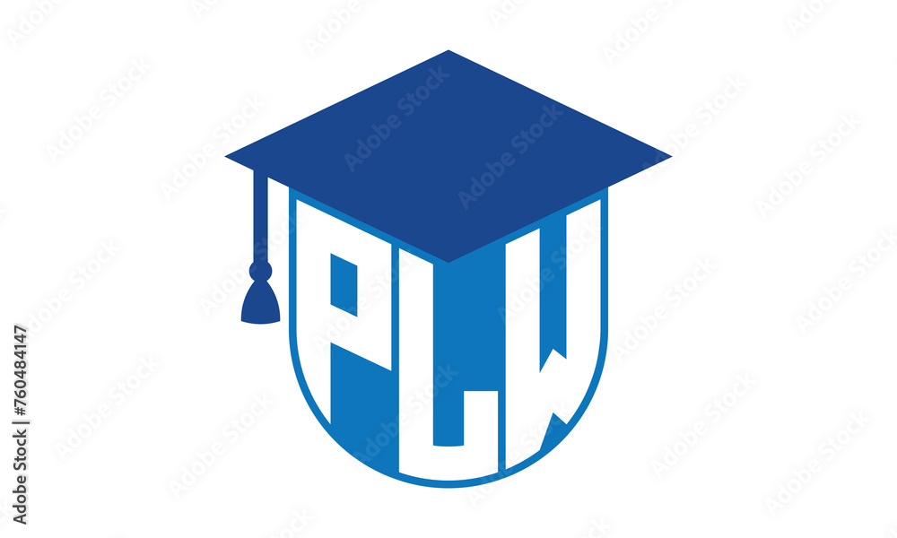 PLW initial letter academic logo design vector template. school college ...
