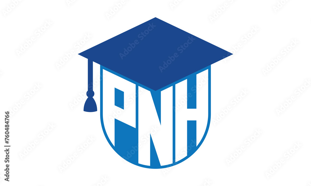 PNH initial letter academic logo design vector template. school college ...