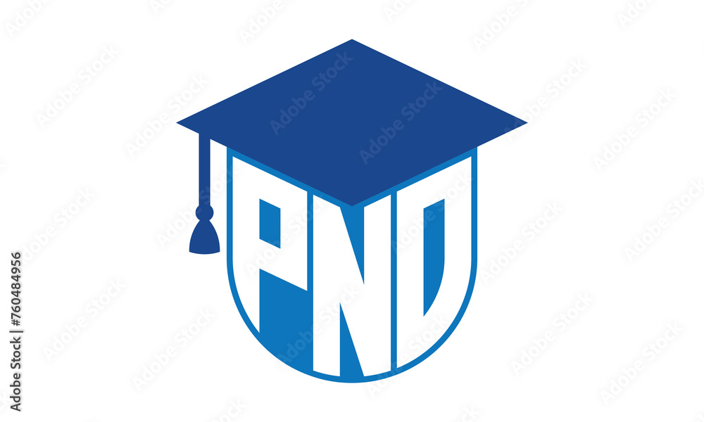 PNO initial letter academic logo design vector template. school college ...