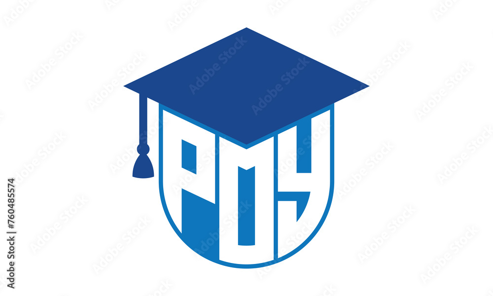 POY initial letter academic logo design vector template. school college ...