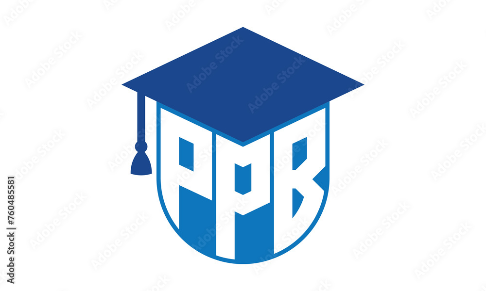 PPB initial letter academic logo design vector template. school college ...