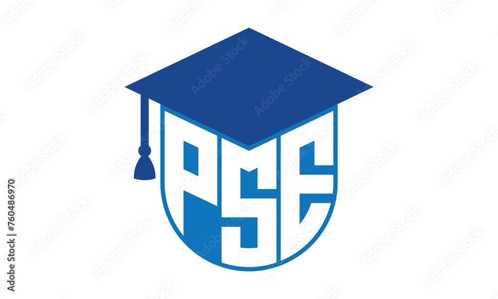 Vecteur Stock PSE initial letter academic logo design vector template ...