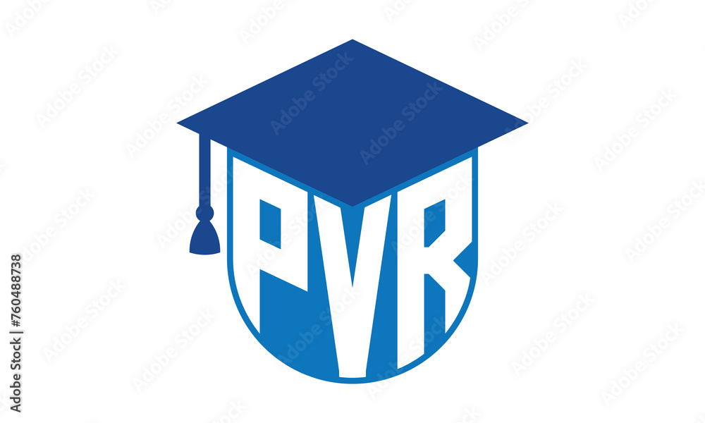 PVR initial letter academic logo design vector template. school college ...
