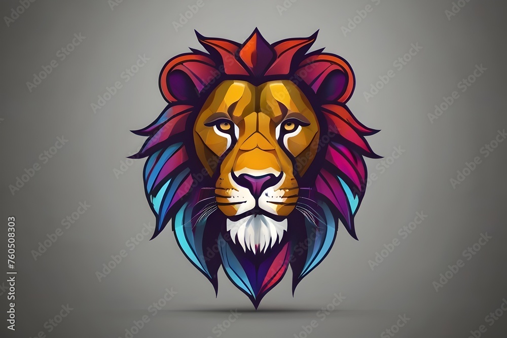 lion illustration, lion head vector, lion head logo, lion logo, lion ...