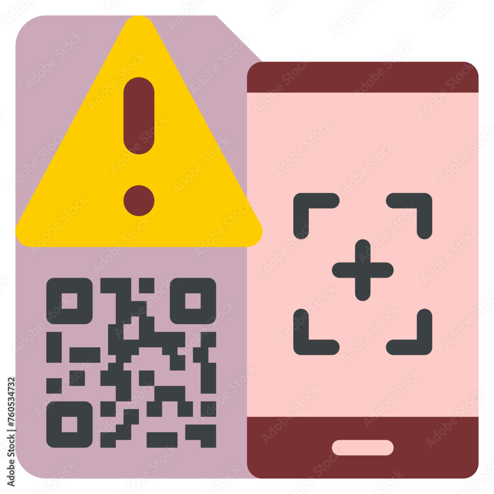 scan qr code warning caution scam phishing flat style Stock Vector ...