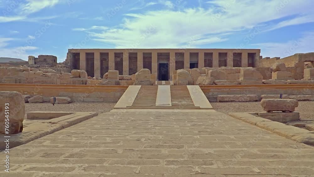 Temple of Seti I in Abydos, Egypt. Abydos is notable for the memorial ...