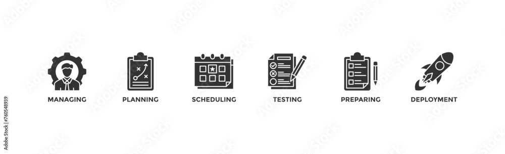 Release management banner web icon vector illustration concept with ...