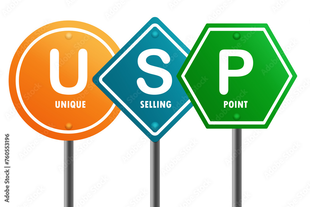 Road sign with Unique Selling Point (USP) word Stock Illustration ...