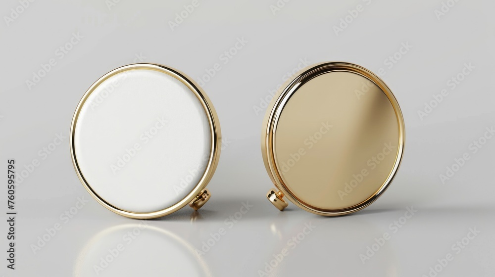 Enamel Lapel Pin Badge Mockup - 3D Rendering Front and Back View of ...