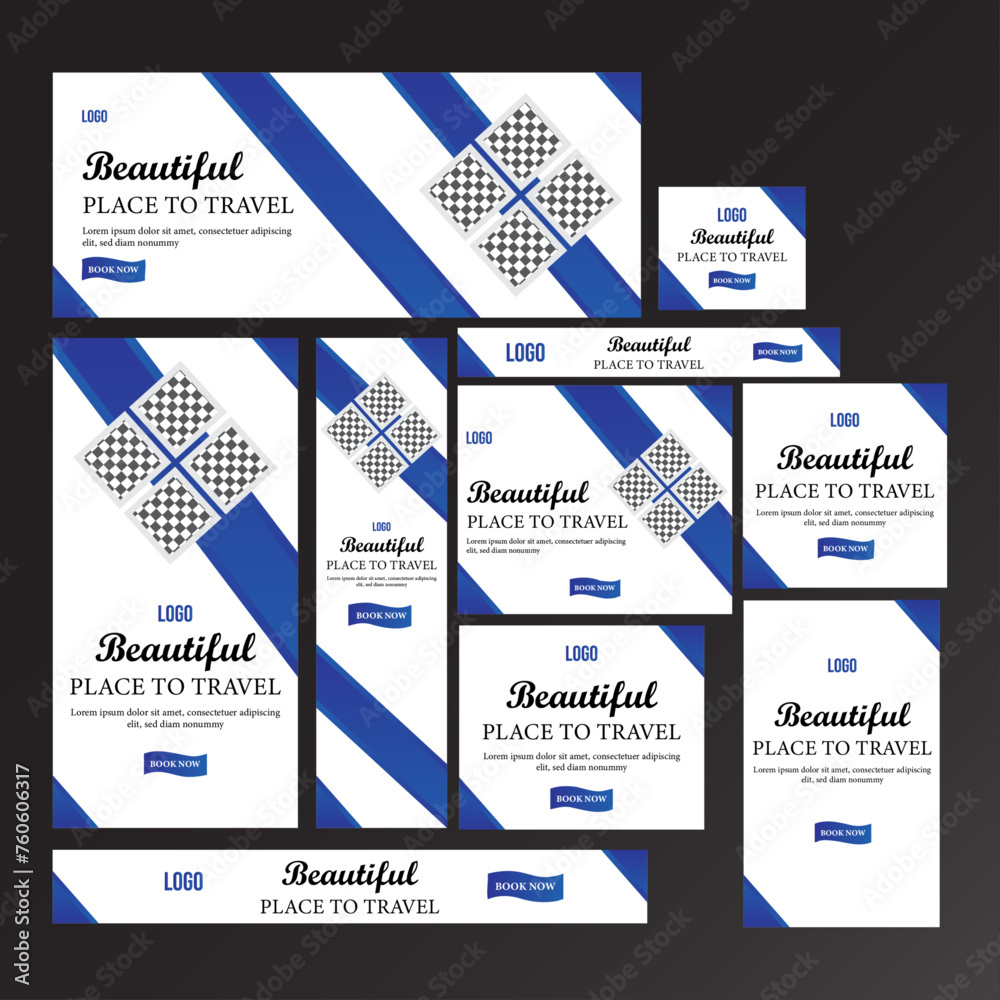 Elegant web banner design with gradient blue colour. Abstract banner ...