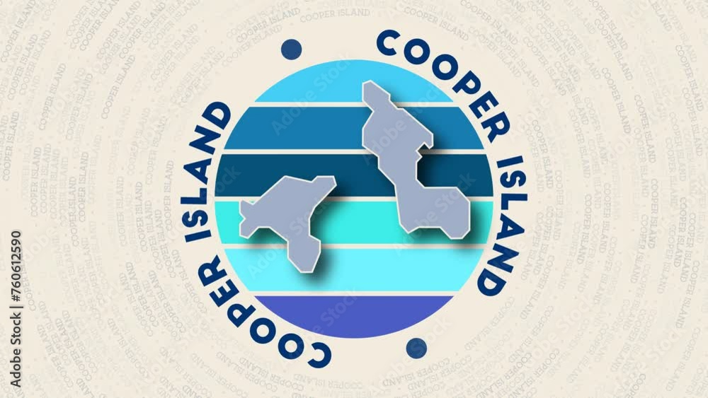 Cooper Island logo intro. Badge with the circular name and border shape ...
