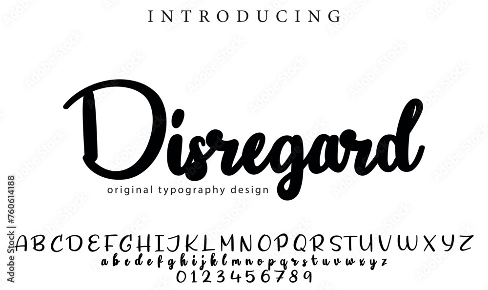 Disregard Font Stylish brush painted an uppercase vector letters ...
