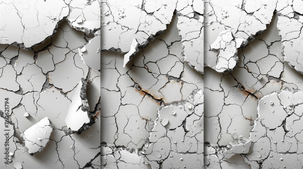 An earthquake causes ground cracks, breaks on the land surface. Modern ...