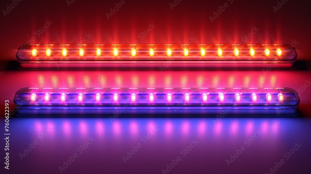 Neon lamp tube with blue glow modern on transparent background ...