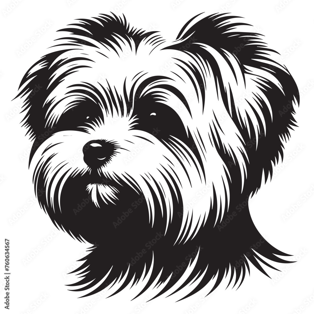 Maltese Dog Silhouettes in Sitting, Standing, Jumping positions ...