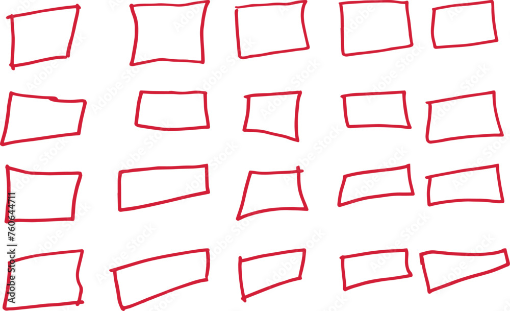 doodle effect Black Rounded Rectangles shape. Blank Box Symbol Empty ...