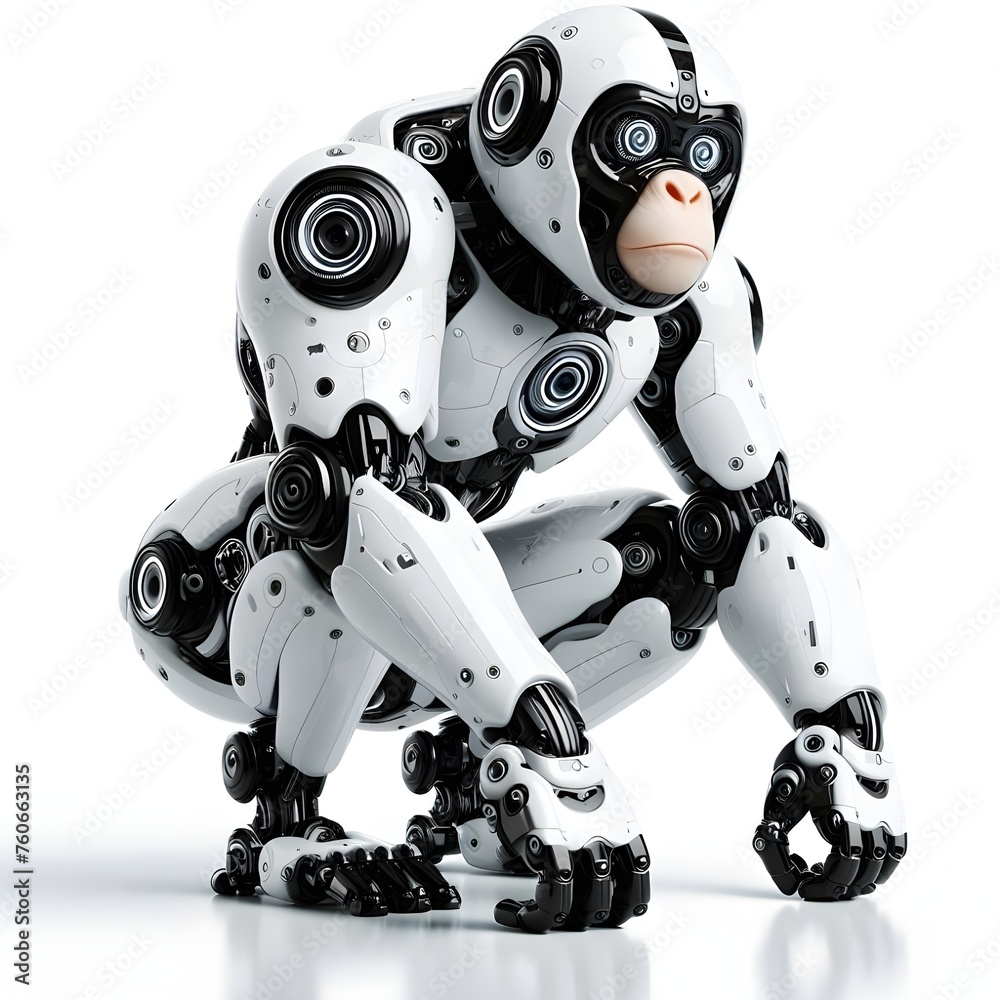 AI GENERATES 3D FUTURISTIC APE SIMPANSE MONKEY PRIMATES HUMANOID SMART ...