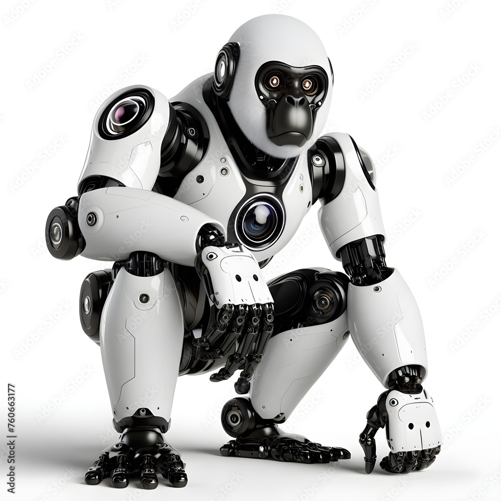 AI GENERATES 3D FUTURISTIC APE SIMPANSE MONKEY PRIMATES HUMANOID SMART ...
