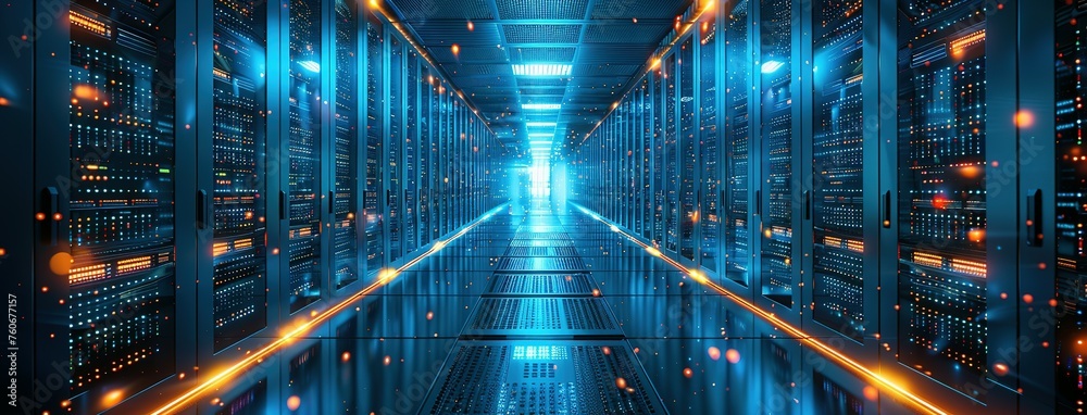 Data Center. A Visual Representation of Server Racks in a Data Center ...