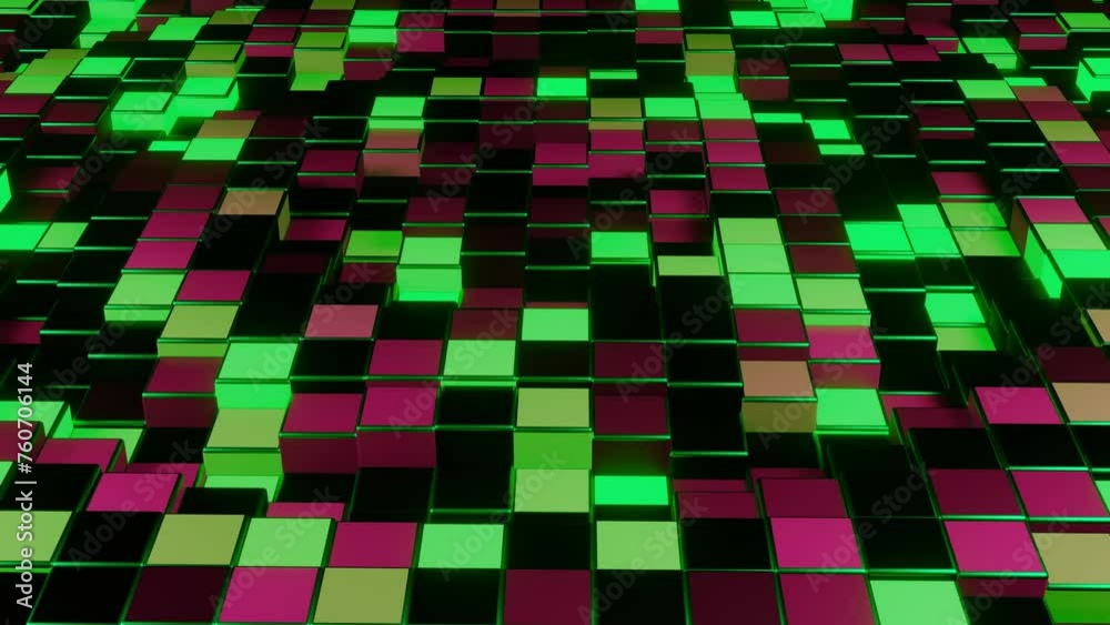 Abstract background of cubes. vj loop blocks moving. Surface of ...