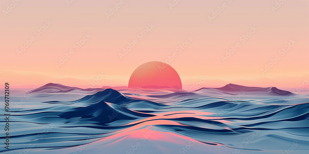 Mountain minimalistic landscape concept background design. Mountains ...