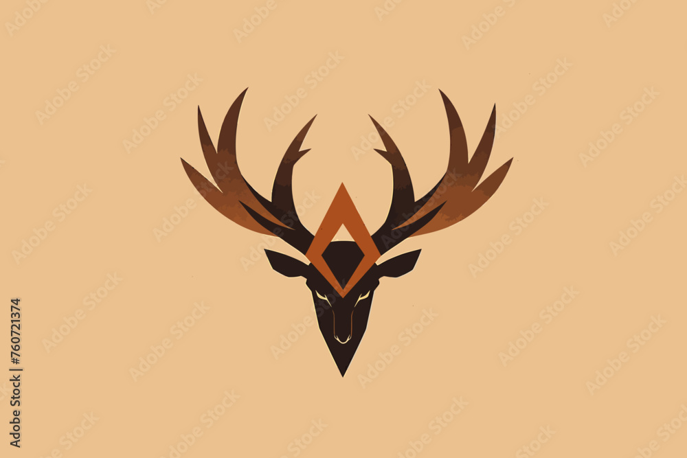 Stag Head Profile Business Icon Logo Modern Design Stock Vector | Adobe ...