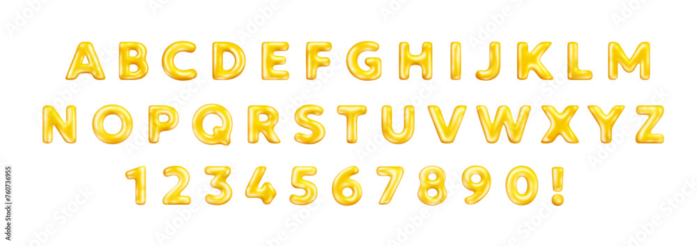 Vector realistic abc illustration of complete alphabet on white ...