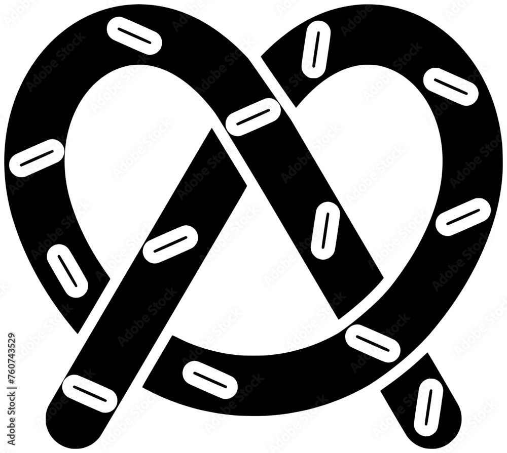 food illustration bretzel silhouette cake logo pretzel icon heart ...