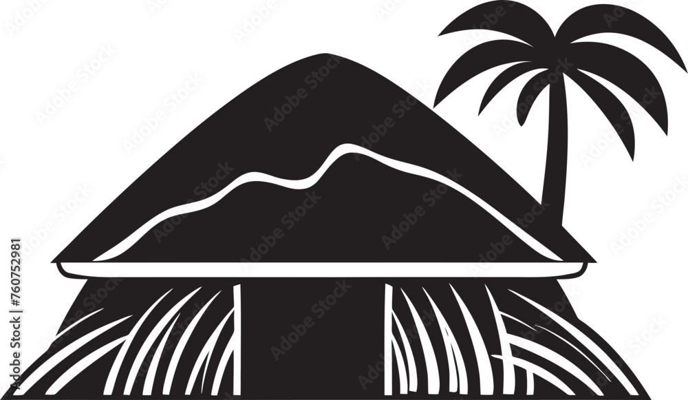 Grassland Sanctuary Vector Logo of African Hut Ethnic Essence Iconic ...