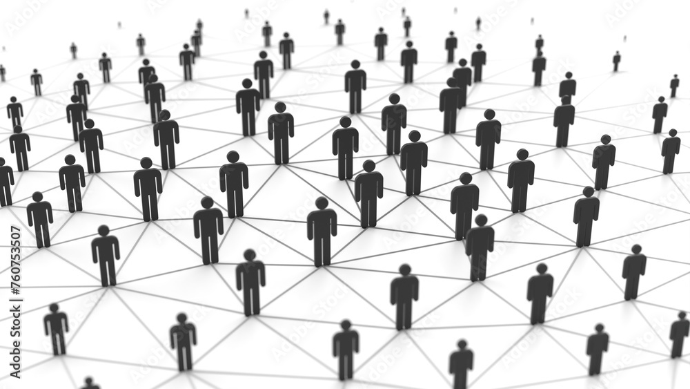 social network connecting people plexus 3d representation. Can be used ...
