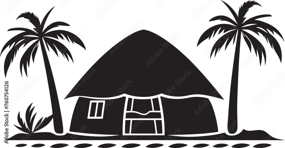 Afro Traditional Haven Thatched Hut Logo Icon Savanna Serenity African ...