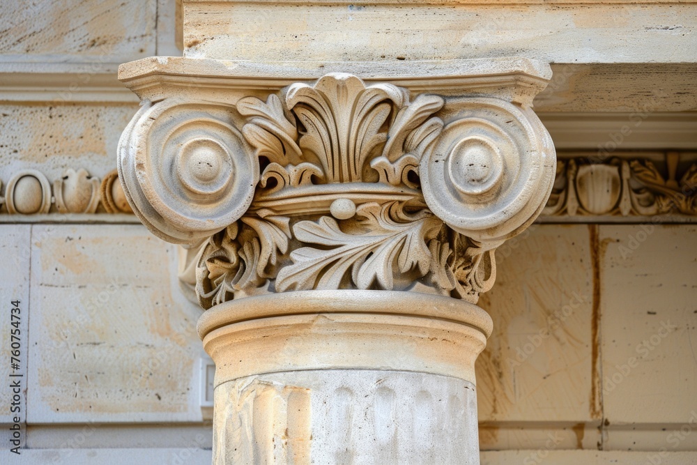 classical architectural detailing, specifically a Corinthian column ...