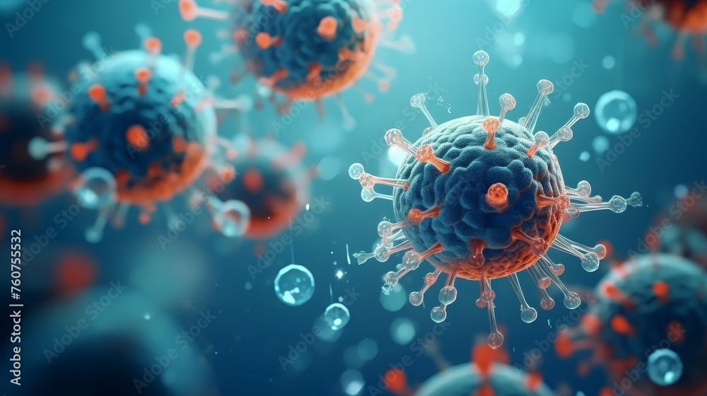 Molecular structure of cancer cells under microscope Stock Illustration ...