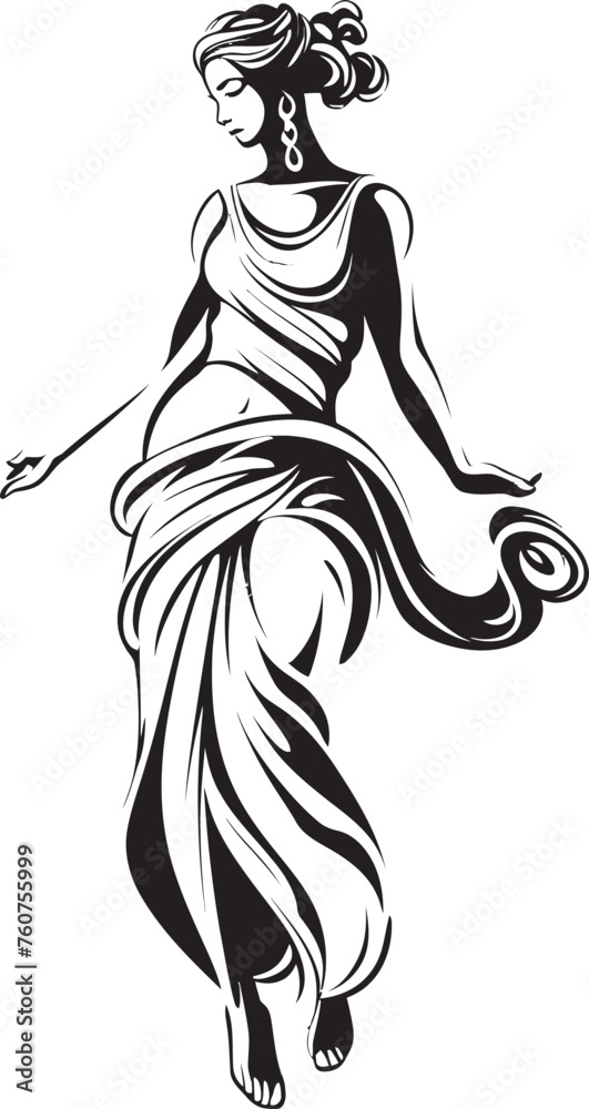 Classical Elegance Vector Logo of Greek Goddess Olympian Opulence Iconic Emblem of Greek Beauty ...