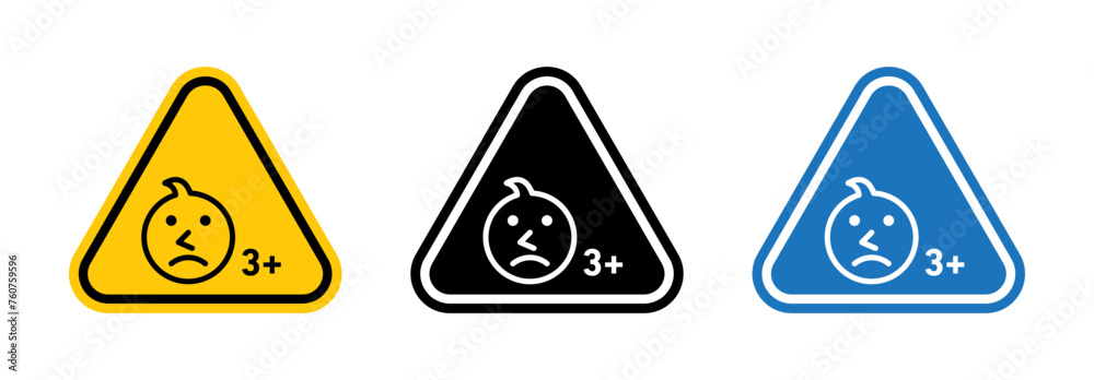 Infant Safety Warning Icon. Hazard Alert for Babies 0-3 Years. Child ...