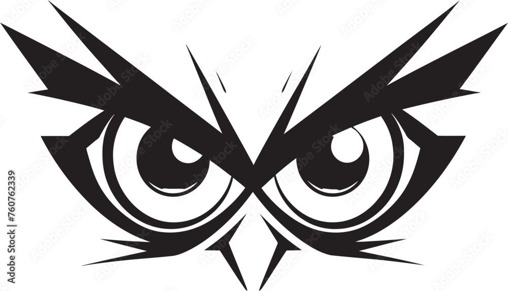 Fuming Focus Angry Eye Mask Iconic Emblem Cartoon Outrage Vector ...