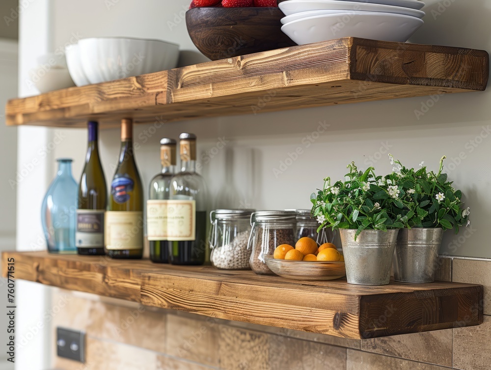 Floating shelves wood are shelves that are mounted on the wall without ...