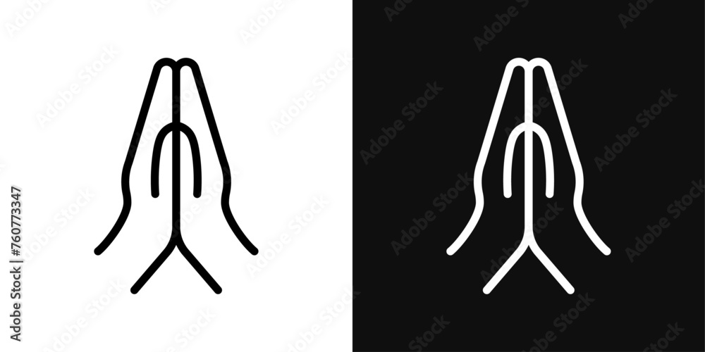 Respectful Hand Fold Icon. Namaste and Apology Symbol. Thank You ...