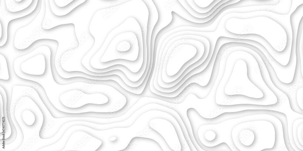 Abstract geometric layered curve line white background. 3d white ...