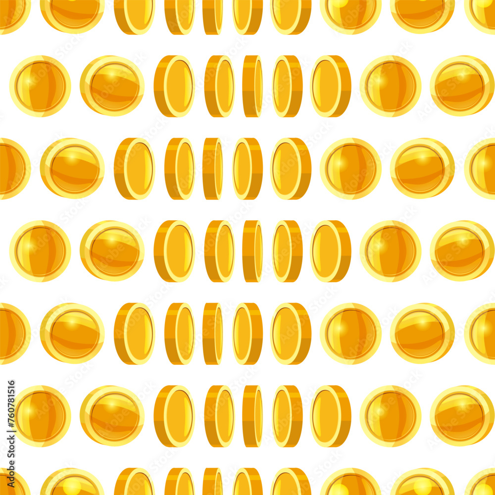 Gold coin animation sprites flip, rotate Stock Vector | Adobe Stock