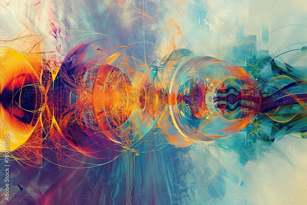 A conceptual digital artwork featuring an abstract representation of ...