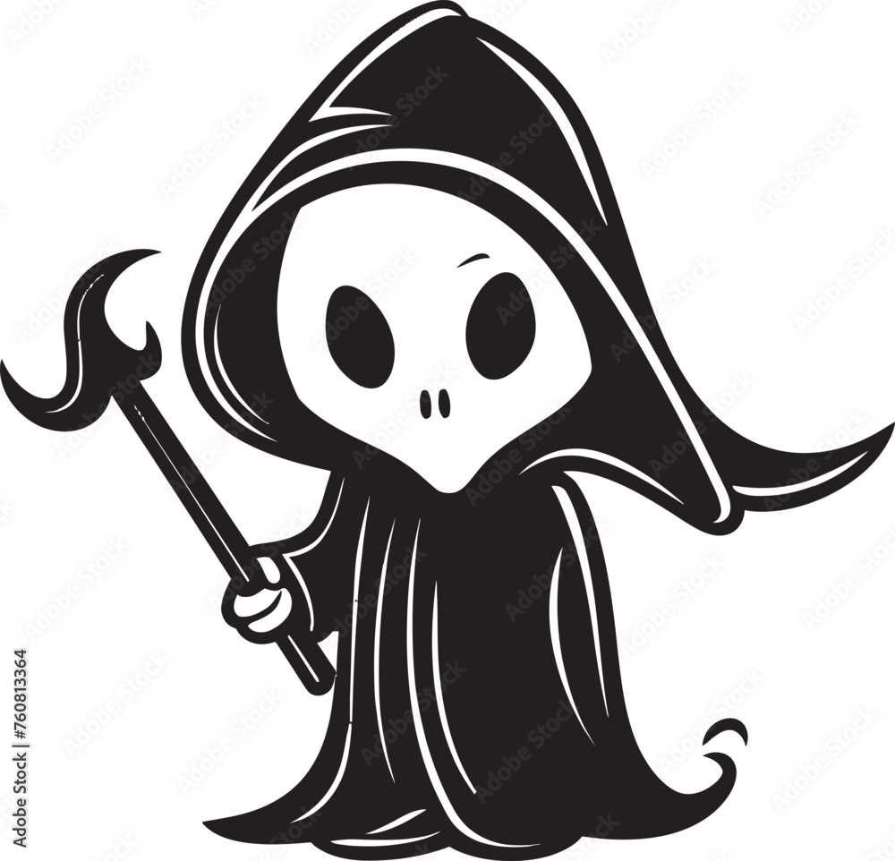 Adorable Death Sweet Grim Reaper Emblem Chibi Charon Cartoon Grim ...