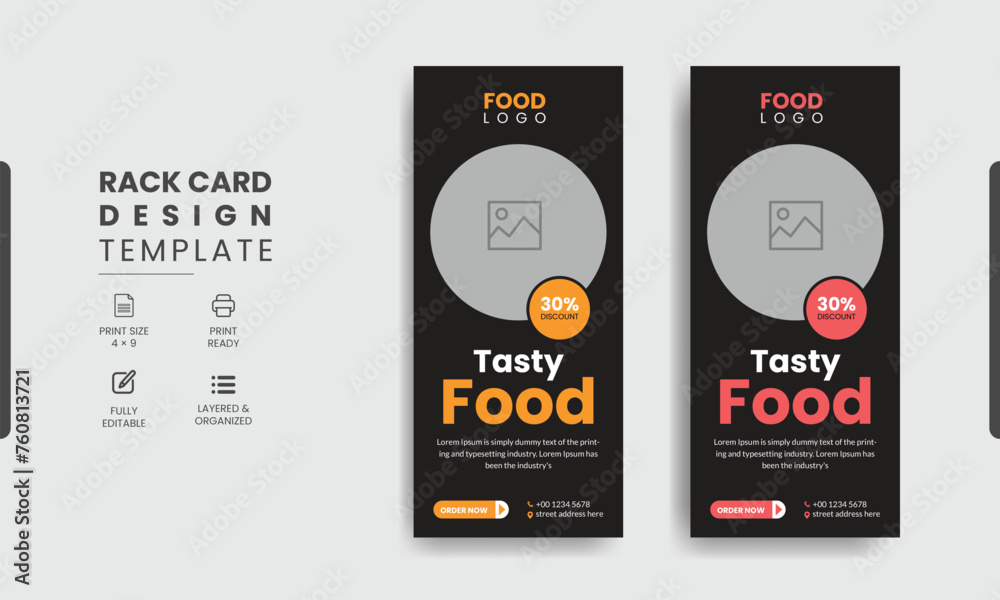Fast food restaurant business marketing roll up or banner template ...