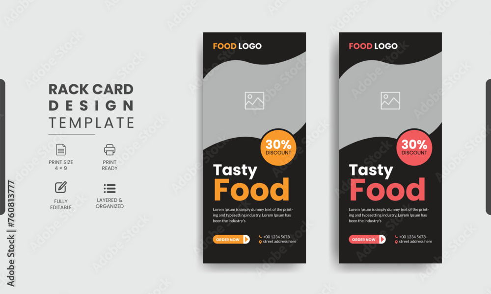 Fast food restaurant business marketing roll up or banner template ...