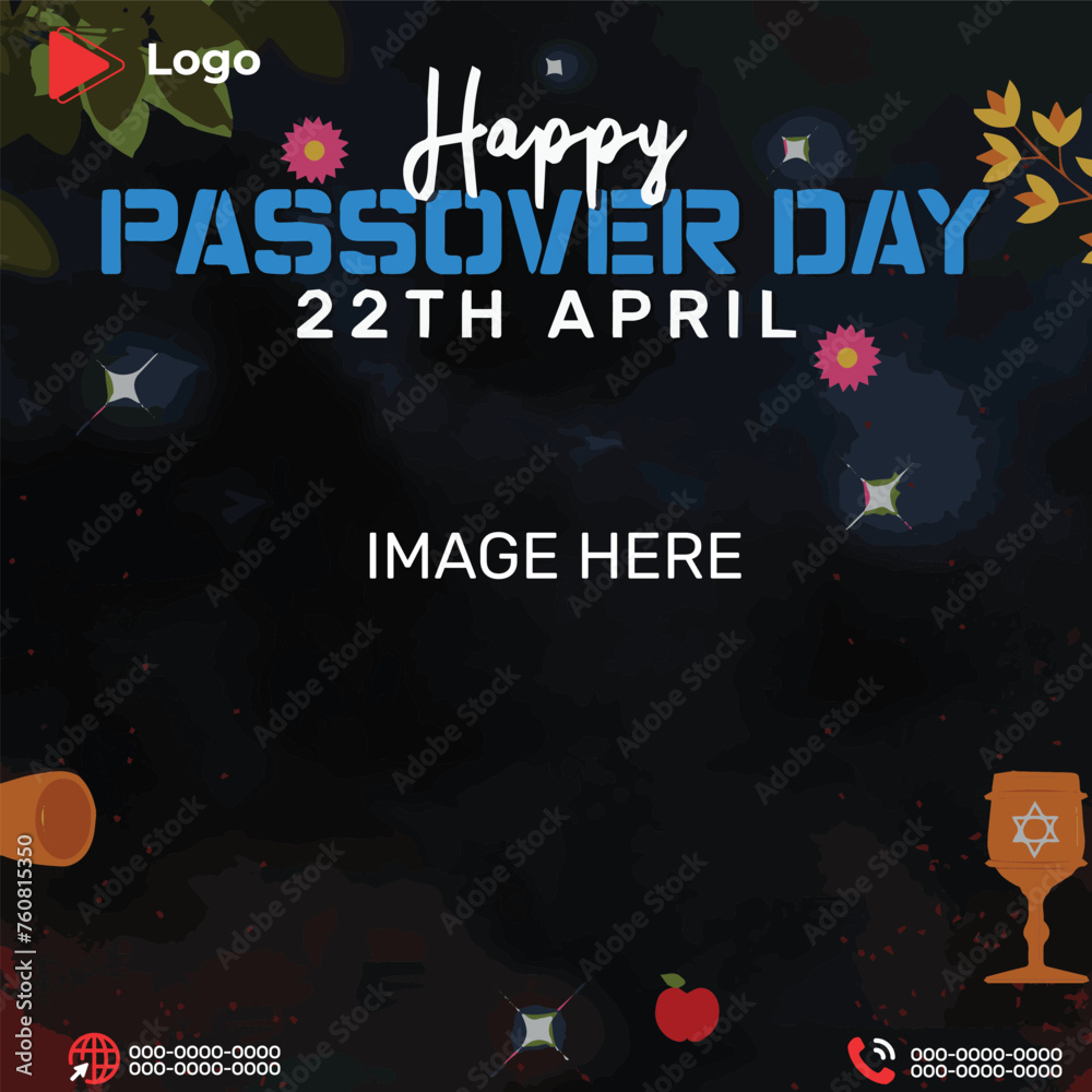 Flyer concept for passover with social media banner or instagram post ...